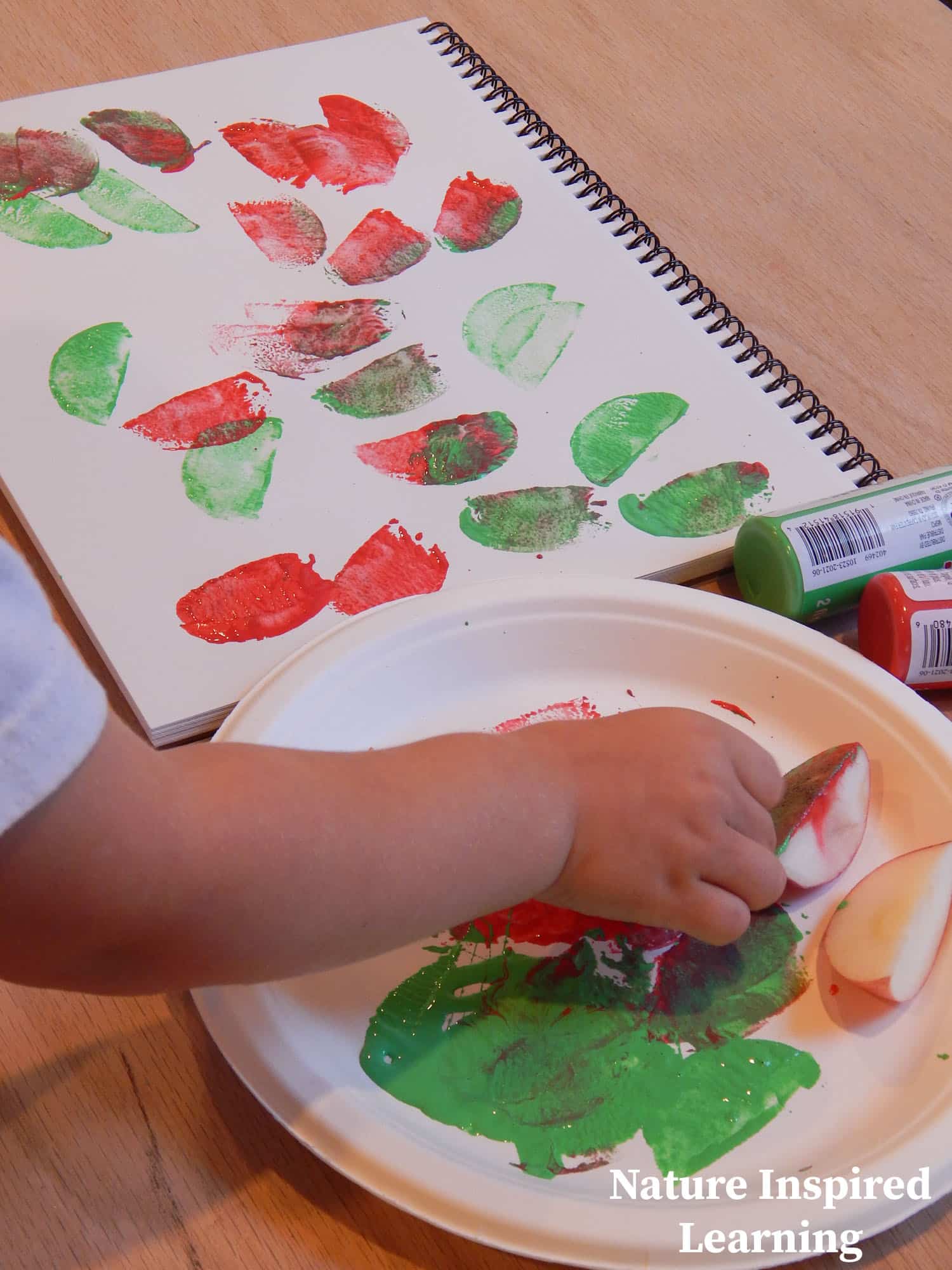 Painting with Apples Fall Craft for Kids - Nature Inspired Learning