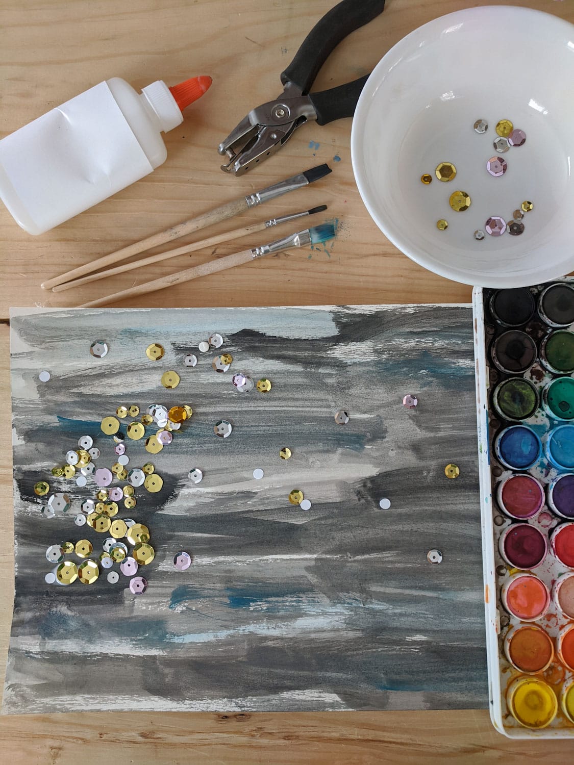 Night Sky Process Art for Kids - Nature Inspired Learning