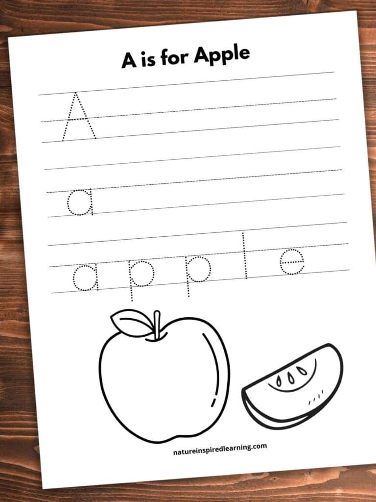 Free Letter A Tracing Worksheets - Nature Inspired Learning
