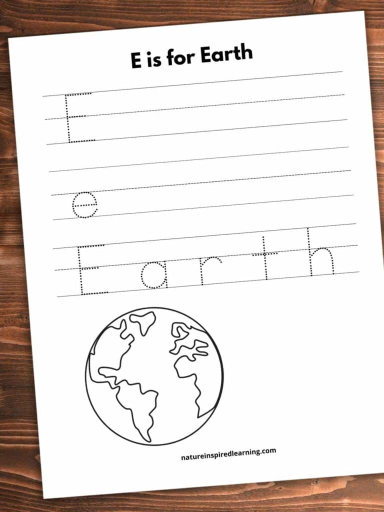 Letter E Tracing Worksheets (Free) - Nature Inspired Learning