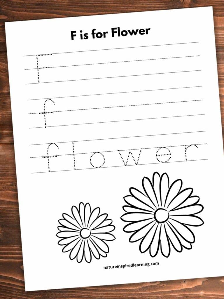 Letter F Tracing Worksheets (Free) - Nature Inspired Learning