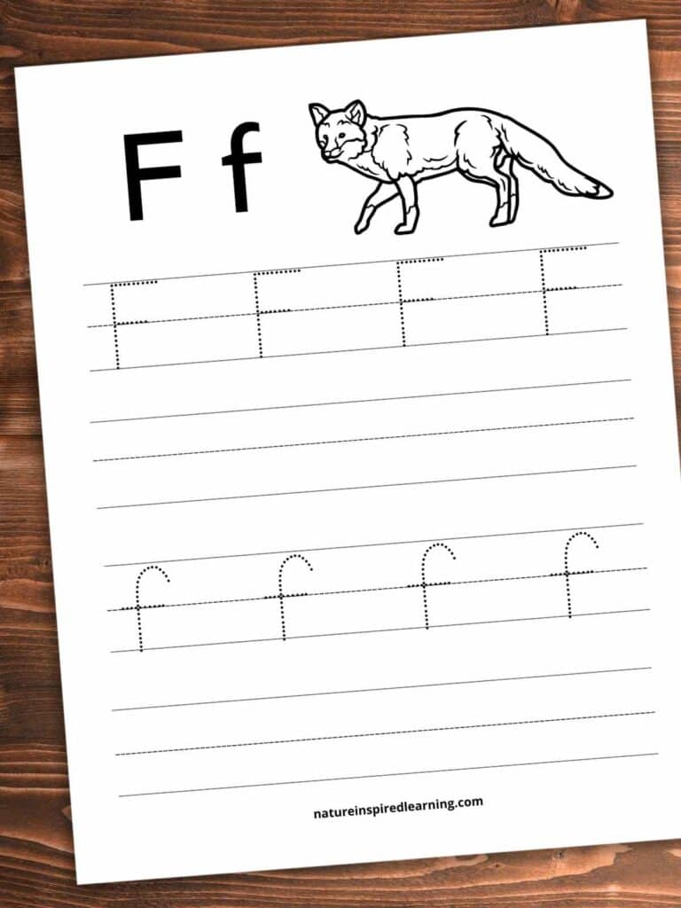 Letter F Tracing Worksheets (Free) - Nature Inspired Learning