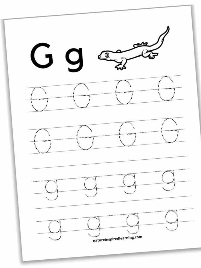 Letter G Tracing Worksheets (Free) - Nature Inspired Learning