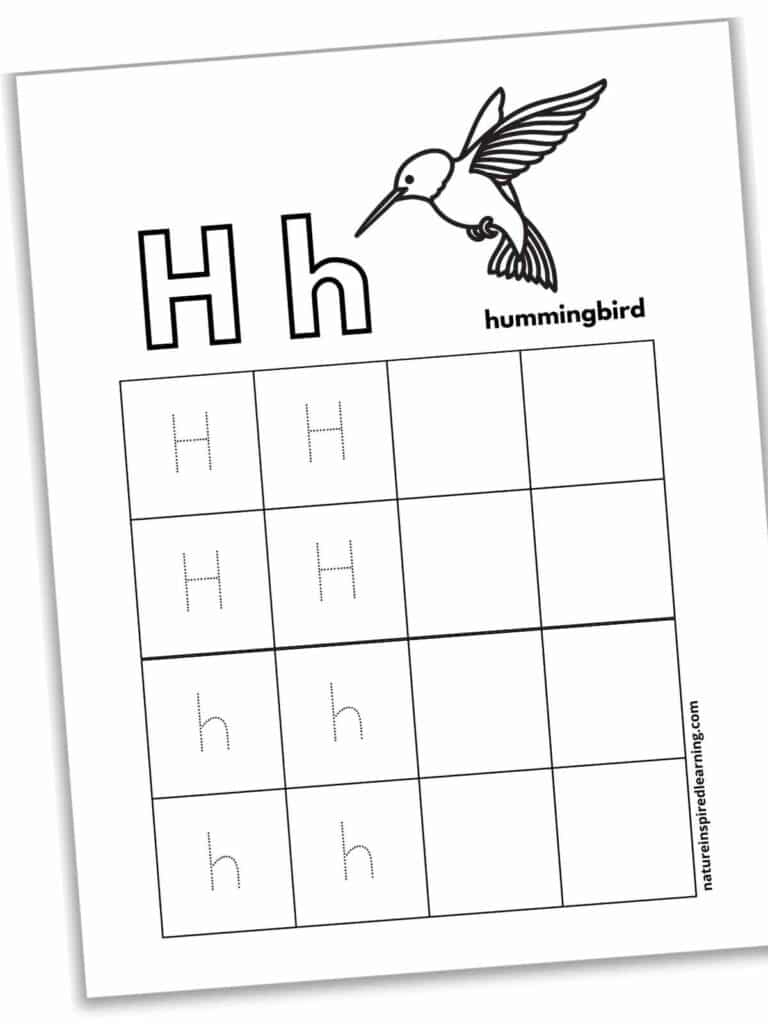 Free Letter H Tracing Worksheets - Nature Inspired Learning