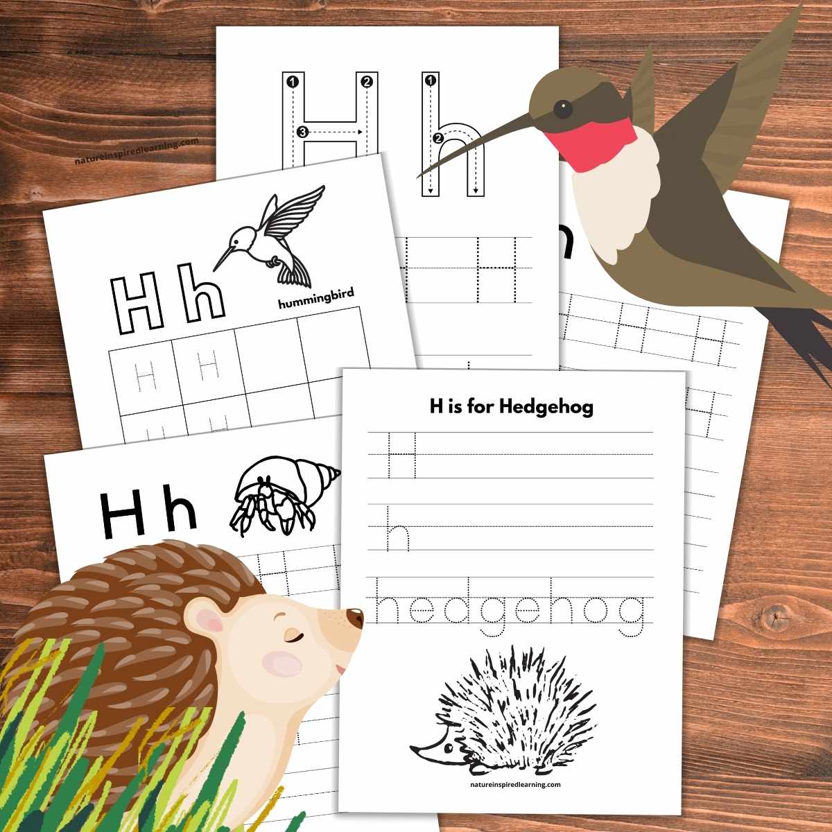 Free Letter H Tracing Worksheets - Nature Inspired Learning
