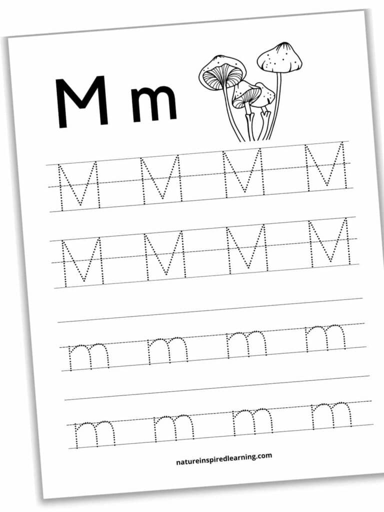 Letter M Tracing Worksheets (Free) - Nature Inspired Learning