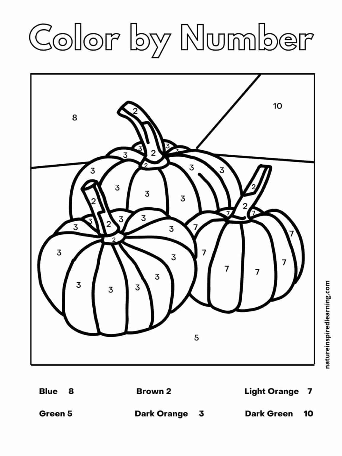 Fall Color by Number - Nature Inspired Learning