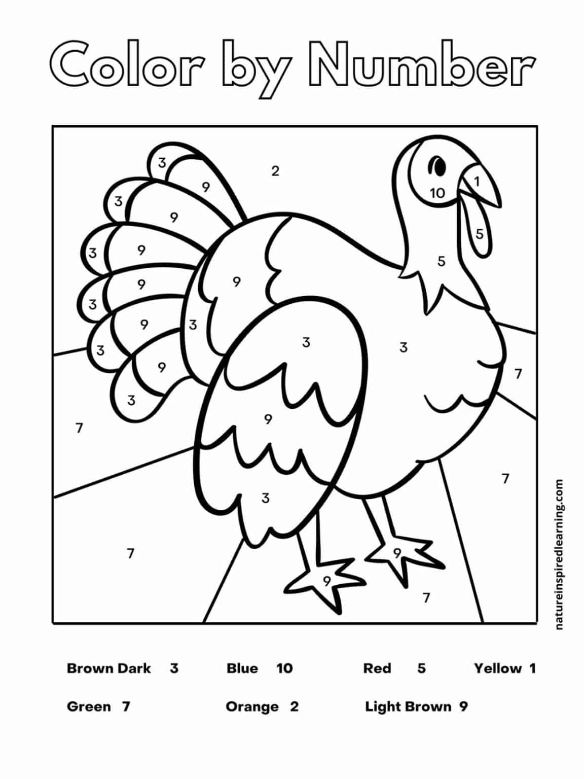 Fall Color by Number - Nature Inspired Learning