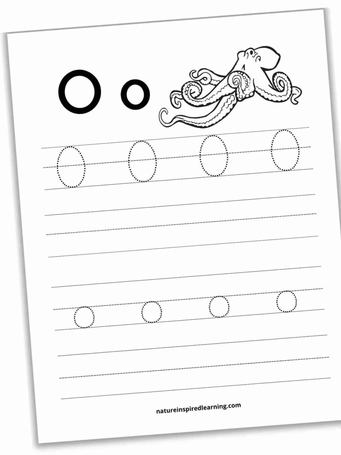 Free Letter O Tracing Worksheets - Nature Inspired Learning