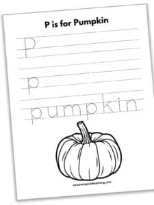 Free Letter P Tracing Worksheets - Nature Inspired Learning