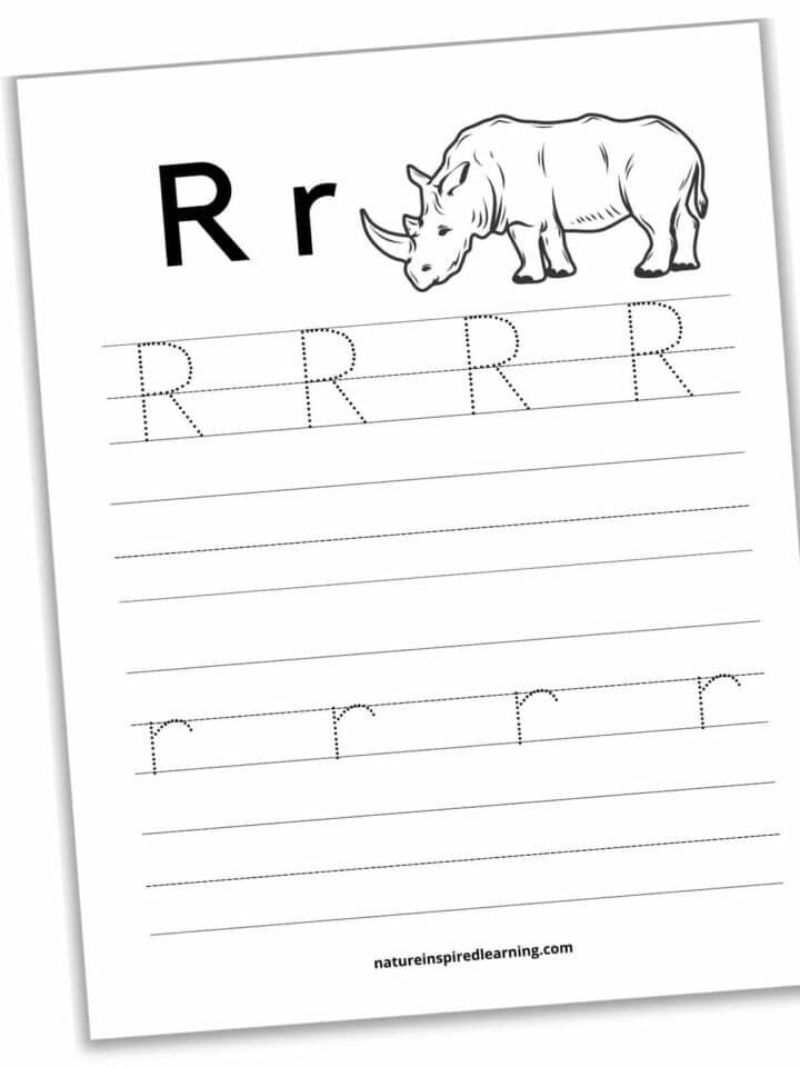 Letter R Tracing Worksheets (Free) - Nature Inspired Learning