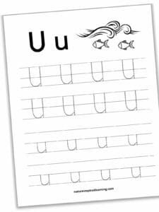 Letter U Tracing Worksheets - Nature Inspired Learning