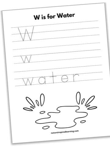 Letter W Tracing Worksheets - Nature Inspired Learning