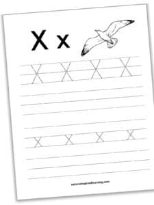 Letter X Tracing Worksheets - Nature Inspired Learning