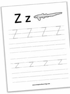 Letter Z Tracing Worksheets - Nature Inspired Learning