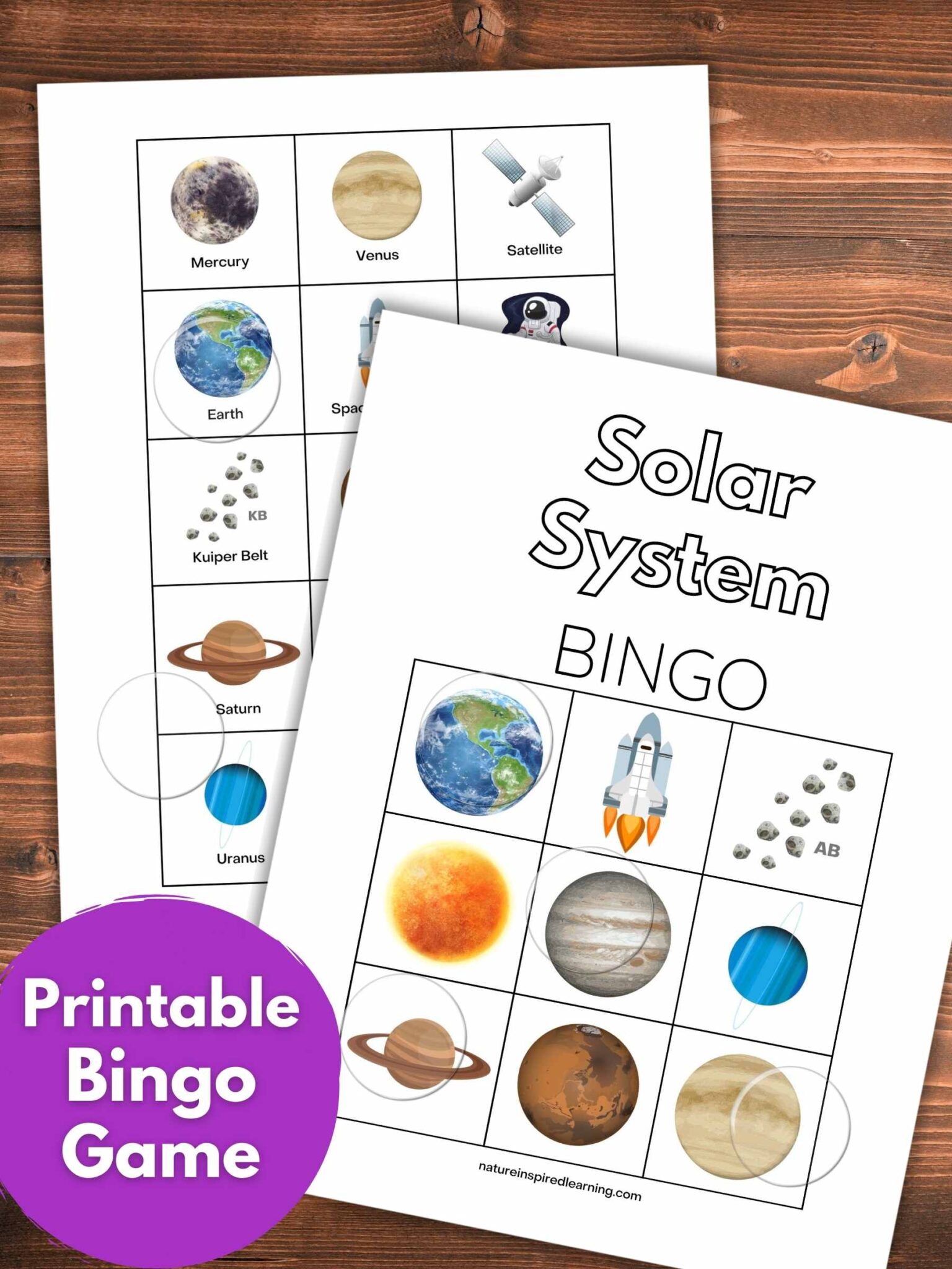 Printable Solar System Bingo - Nature Inspired Learning
