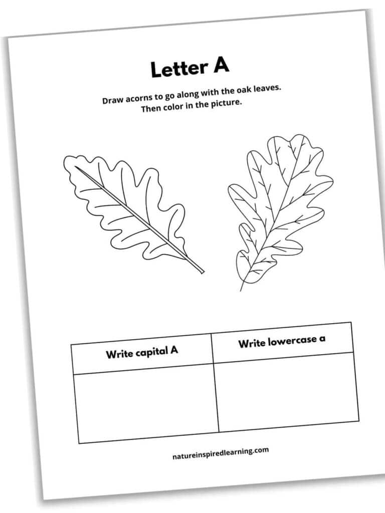 Letter A Worksheets - Nature Inspired Learning