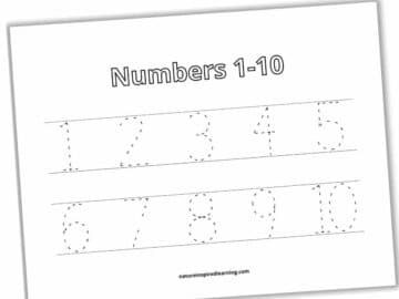Tracing Numbers 1-10 - Nature Inspired Learning