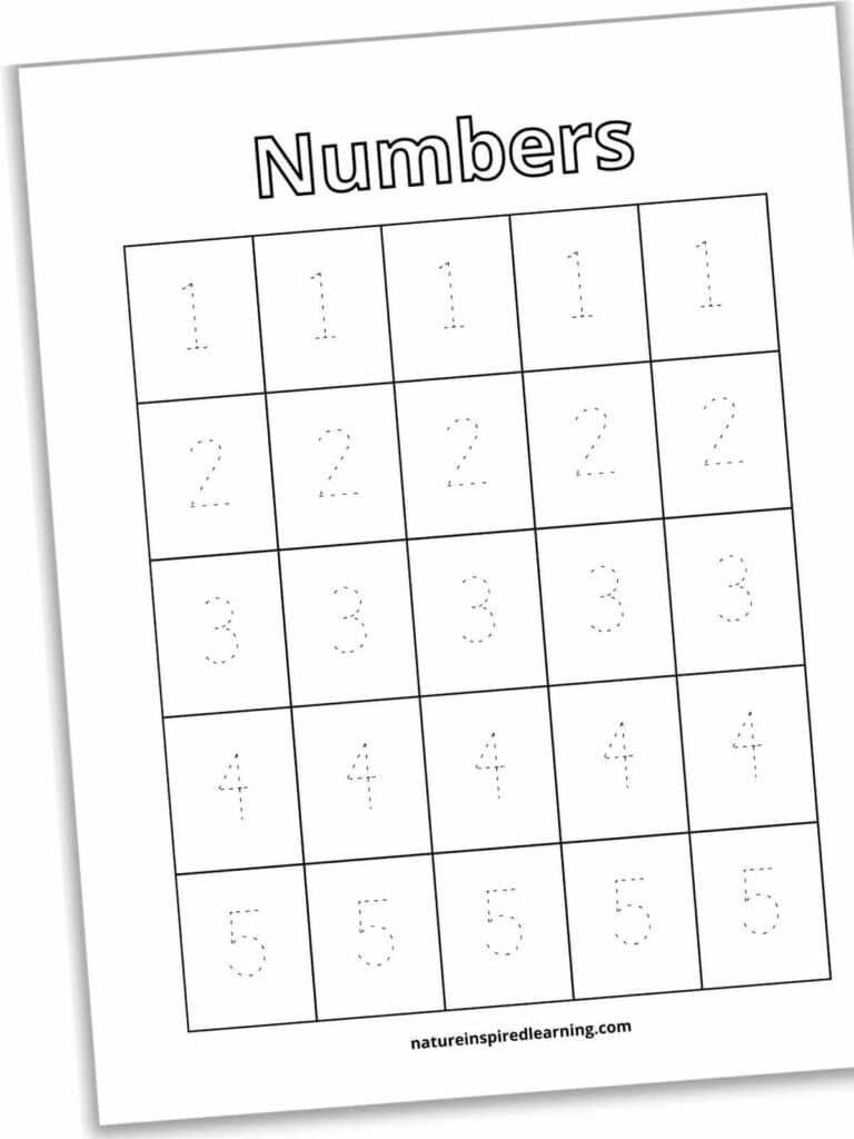Tracing Numbers 1-5 - Nature Inspired Learning