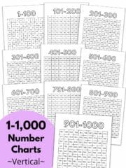 1,000 Number Charts - Nature Inspired Learning