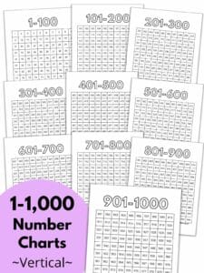 1,000 Number Charts - Nature Inspired Learning