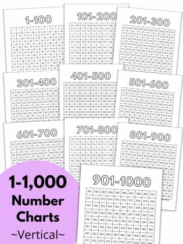 1,000 Number Charts - Nature Inspired Learning