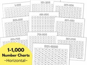 1,000 Number Charts - Nature Inspired Learning