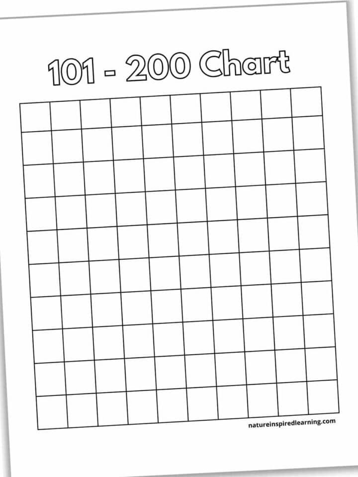 200 Chart Printables - Nature Inspired Learning
