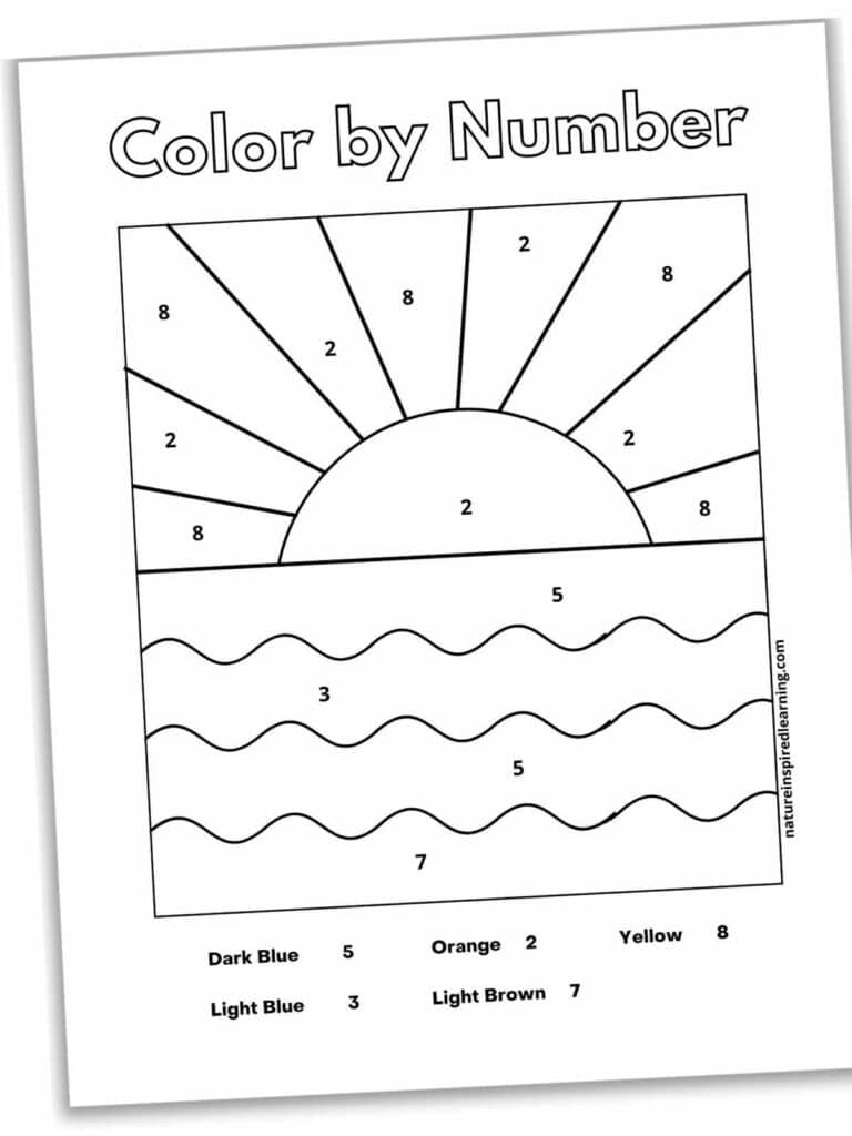 6 Summer Color By Number - Nature Inspired Learning