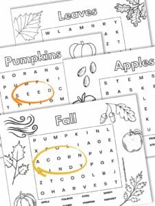 5 Easy Fall Word Searches - Nature Inspired Learning