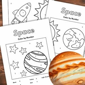 Space Color by Number Worksheets - Nature Inspired Learning