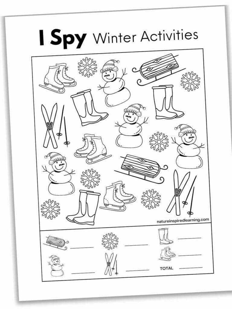6 Winter I Spy Printables - Nature Inspired Learning
